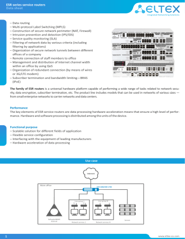 Eltex ESR-3200 Service gateway Data sheet | Manualzz