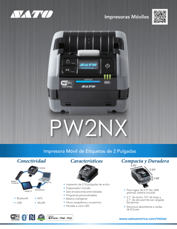 SATO PW2NX Ficha de datos | Manualzz
