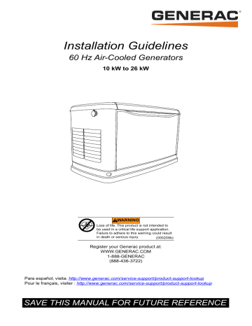 Generac 10 kW G0071729 Standby Generator Manual | Manualzz