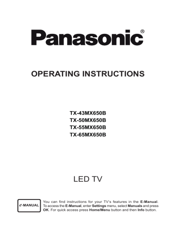 Panasonic TX65MX650B Operating instructions | Manualzz