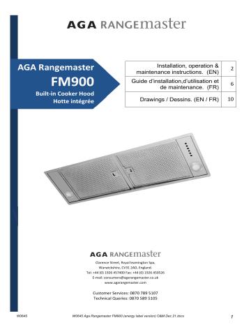 FALCON Hotte aspirante FM900 90cm Groupe filtrant User's guide | Manualzz