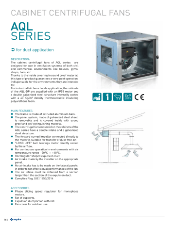 Fantini Cosmi AQL Cabinet centrifugal fan Data Sheet | Manualzz