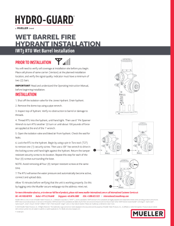 Mueller Hydro-Guard® Remote Pressure Monitoring Wet Barrel Fire Hydrant ...