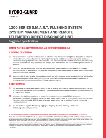 Mueller Hydro-Guard 1200 Series SMART Specifications | Manualzz