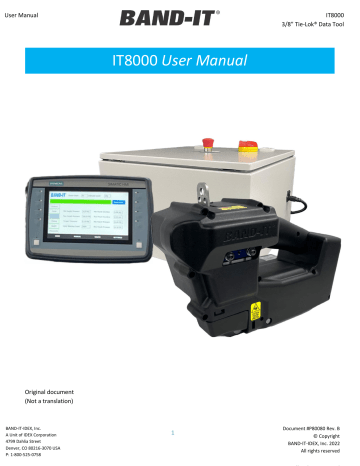 Band-it IT8000 3/8" Tie-Lok® User Manual User Manual | Manualzz