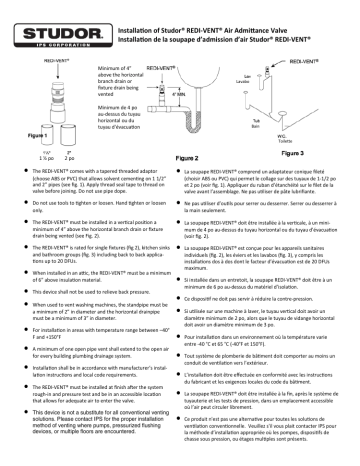 Studor 20353 Redi-Vent installation Guide | Manualzz