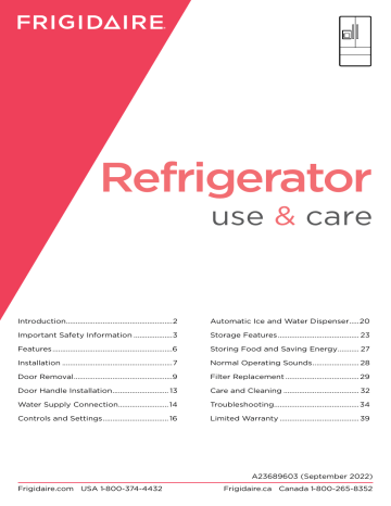 Refrigerator User Manual | Manualzz