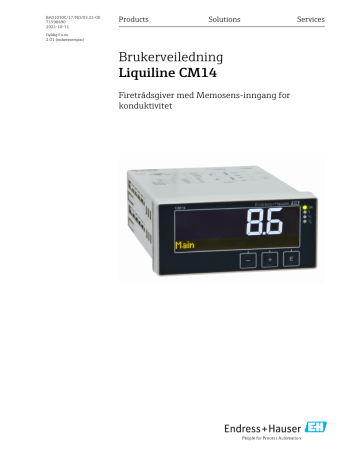 Stikkordsregister. Endres+Hauser Liquiline CM14 | Manualzz