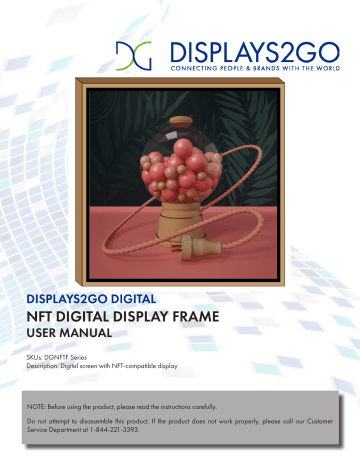 Displays2go DGNFTF22BK 22” Non-Touch Digital Sign Frame Assembly Instructions | Manualzz