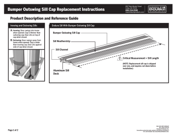 Endura Z-Series Sill Instructions | Manualzz