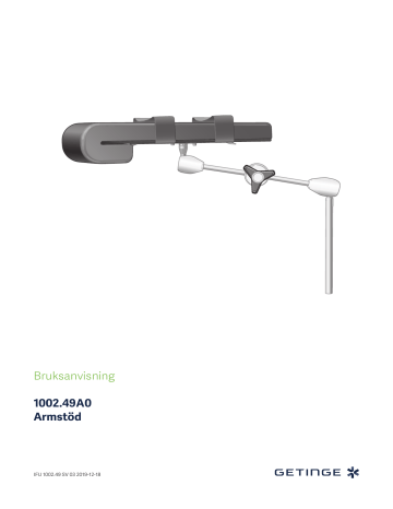 Getinge 100249A0 Arm rest Bruksanvisningar | Manualzz