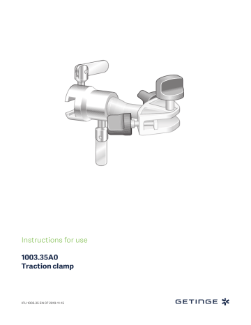 Getinge 100335A0 Traction stirrup clamp Instructions for Use | Manualzz