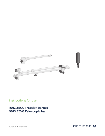 Getinge 100359C0 Traction bar set Instructions for Use | Manualzz