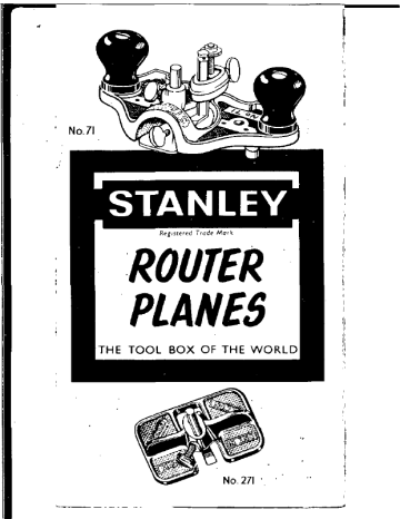 Stanley 71 Router Plane Instructions | Manualzz