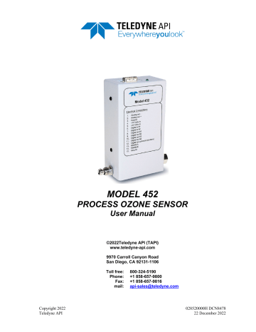 Teledyne API 452 Manual | Manualzz