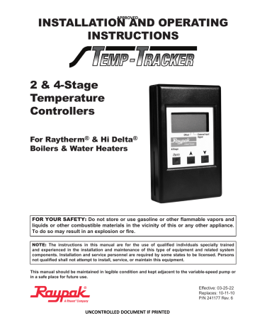 Raypak 2100-4001 Raytherm Water Heater Manual | Manualzz