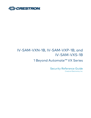 Crestron IV-SAM-VXS-1B Reference guide | Manualzz