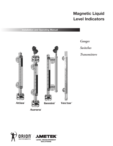 Magnetrol Magnetic level indicator Operating Manual | Manualzz