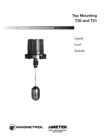 Magnetrol Models T20/T21 Operating Manual | Manualzz