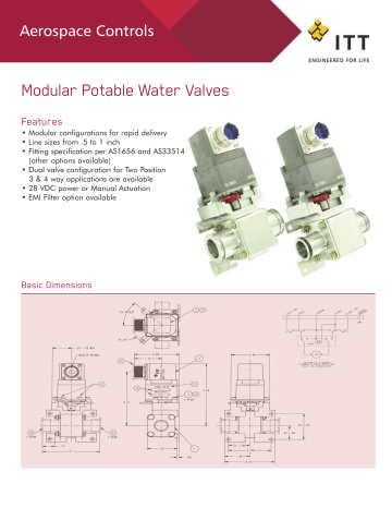 ITT Aerospace Modular Potable Water Valve Specification | Manualzz