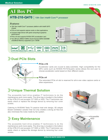 IEI Integration HTB-210-Q470 AI BOX PC Datasheet | Manualzz