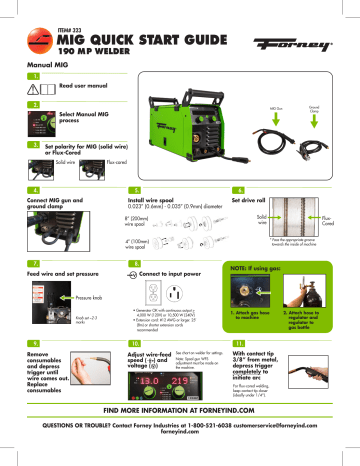 Forney 323 190 MP Quick Start Guide | Manualzz