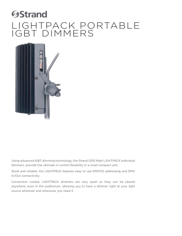 Vari-Lite LIGHTPACK DIMMERS Datasheet | Manualzz