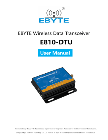Ebyte E810-DTU(RF) User Manual | Manualzz