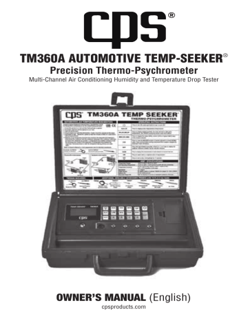 CPS Products TM360A 4-Station Thermo-Psychrometer Owner's Manual | Manualzz