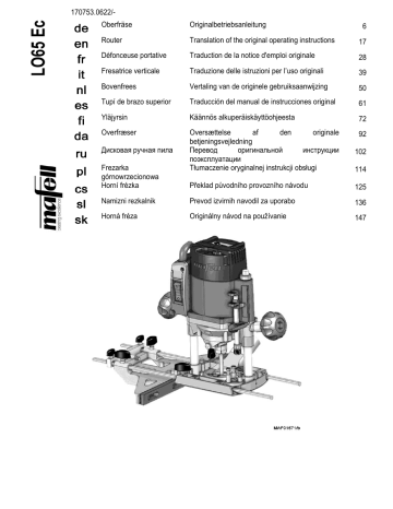 Mafell LO 65 Ec MaxiMAX Hand Router Bedienungsanleitung | Manualzz