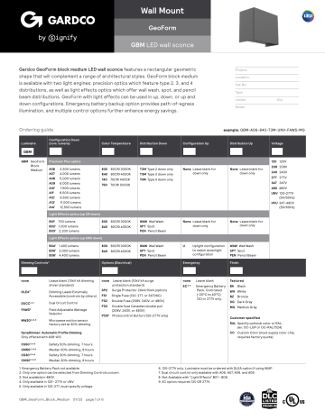 Gardco GeoForm GBM Specifications | Manualzz