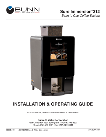 BUNN Sure Immersion® 312, 120/208-240V Installation Guide | Manualzz