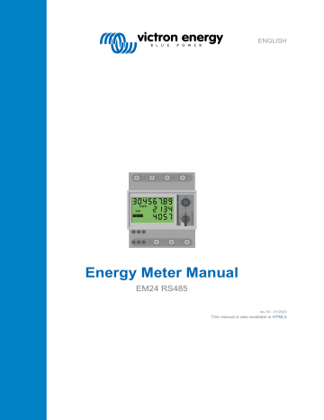 Victron Energy Energy Meter EM24 RS485 Owner Manual | Manualzz