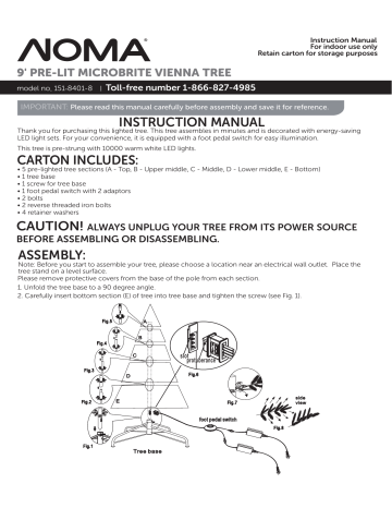 NOMA Pre-Lit Vienna Christmas Tree Owner Manual | Manualzz