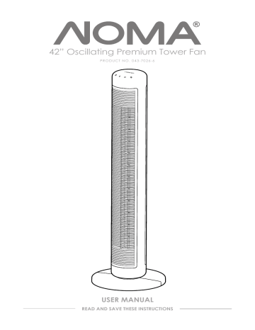 NOMA Premium Oscillating Tower Fan Owner Manual | Manualzz