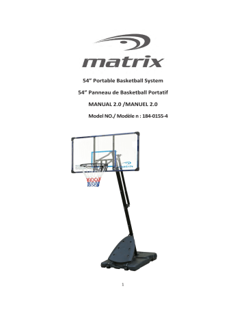 MATRIX Portable Adjustable Basketball Backboard Owner Manual | Manualzz
