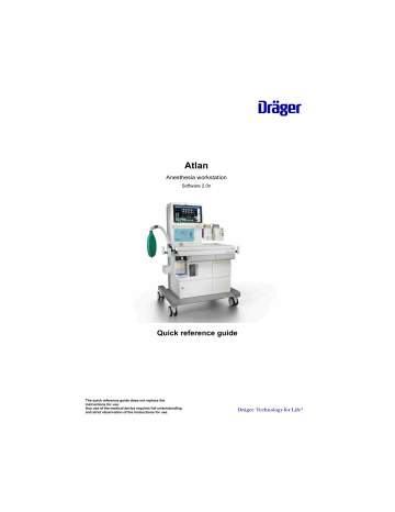 Dräger QRG Atlan SW 2.0n enUS Quick Reference Guide | Manualzz