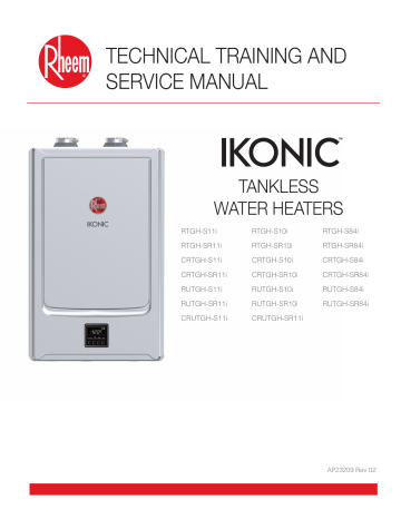 Rheem RTGH-SR84i Condensing Tankless Service Manual | Manualzz