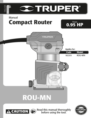 Truper ROU-MN Mini router industrial 700 W Owner's Manual | Manualzz