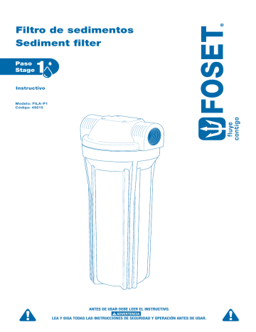Foset FILA-P1 Filtro para agua El manual del propietario | Manualzz