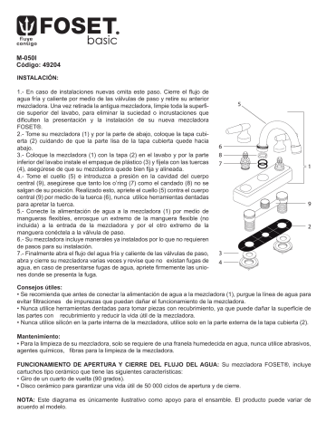 Foset Basic M-050I Mezcladora 4" para lavabo El manual del propietario ...