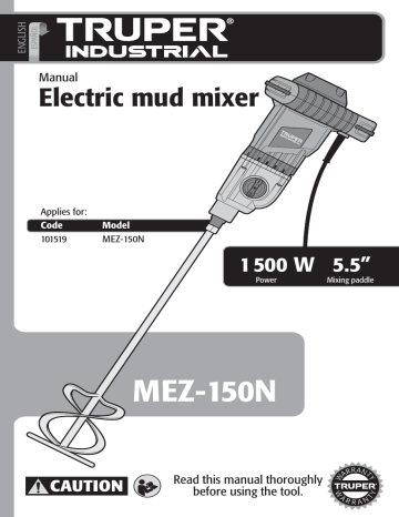 Truper MEZ-150N Mezcladora eléctrica 1500 W Owner's Manual | Manualzz