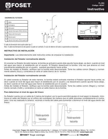 Foset FL-004 Flotador eléctrico El manual del propietario | Manualzz