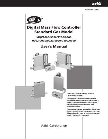 Azbil MQV User Manual | Manualzz