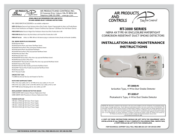 APC RT-3000-P RT-3000 Series Photoelectric NEMA 4x Installation Manual ...