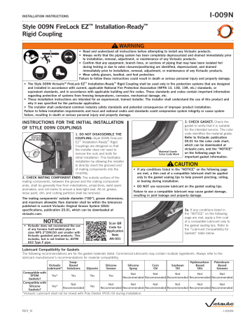 Victaulic FireLock™ Rigid Couplings Style 009N Installation Manual ...