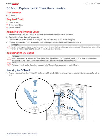 SolarEdge DC Board Installation Guide | Manualzz