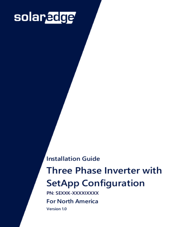 SolarEdge Three Phase Inverters Installation Guide | Manualzz