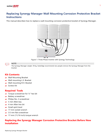 SolarEdge Replacing Synergy Manager Wall Mounting Corrosion Protective ...