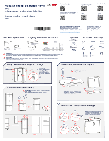 SolarEdge Magazyn energii SolarEdge Home 48V Instrukcja instalacji ...